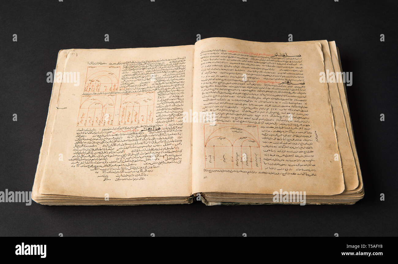 Ancient book of the Middle East with Arabic text. The heritage of the ...