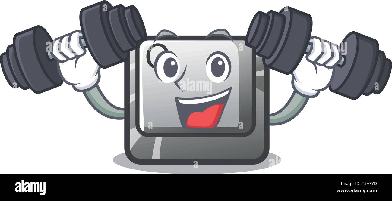 Fitness button Q isolated in the mascot Stock Vector Image & Art - Alamy