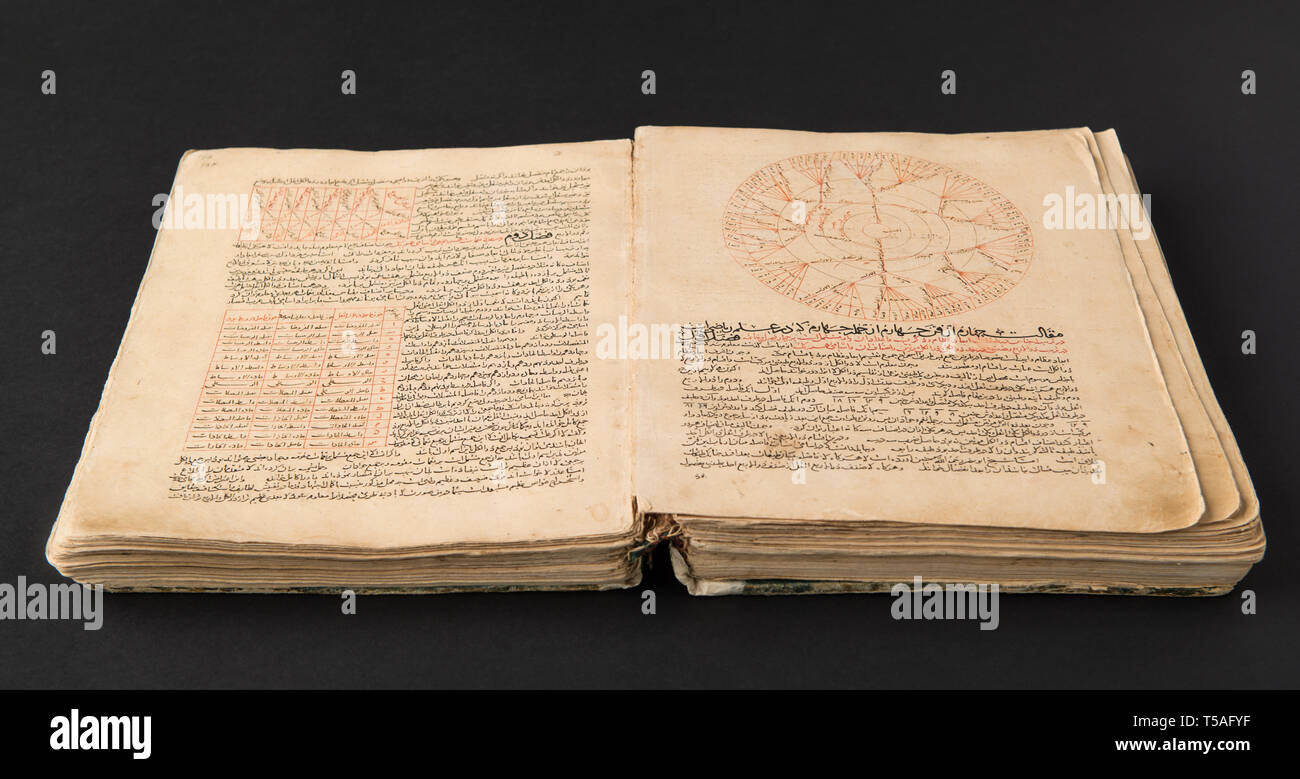 Ancient book of the Middle East with Arabic text. The heritage of the ...