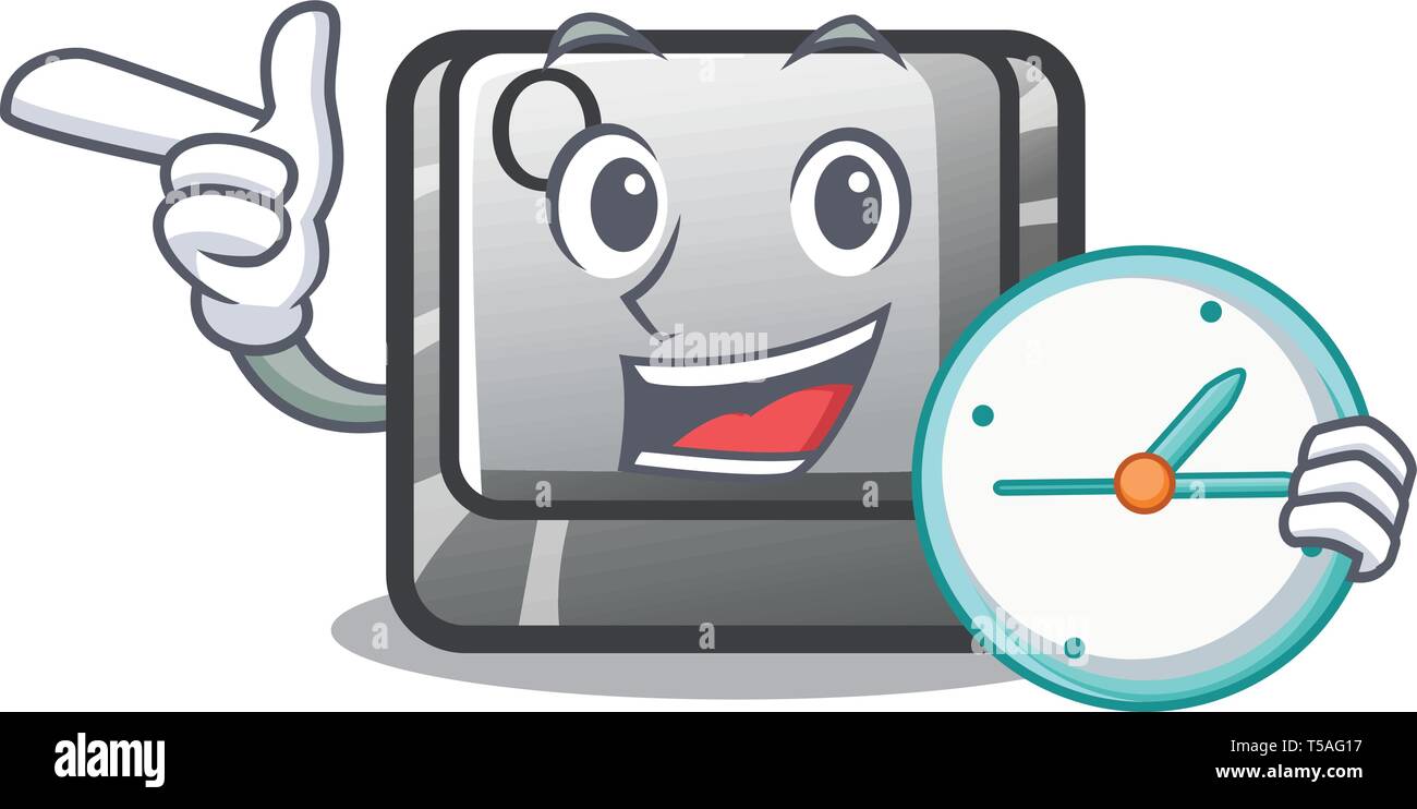 With clock Q button on the cartoon keyboard Stock Vector Image & Art ...