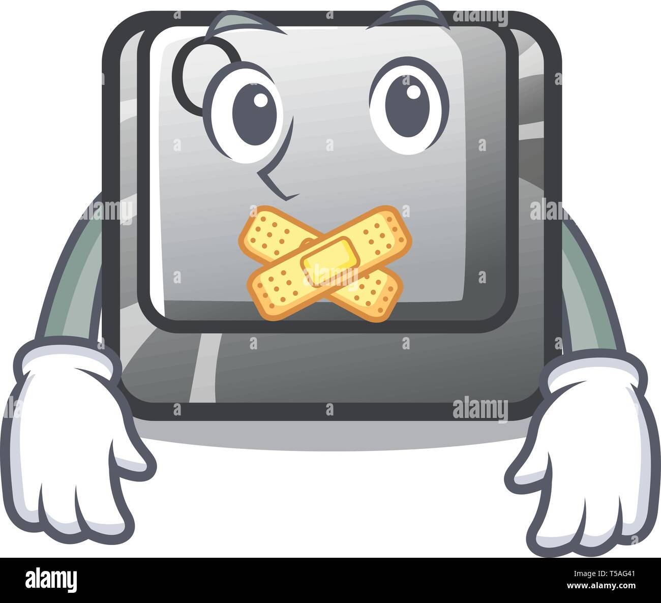 Silent Q button installed on cartoon computer Stock Vector Image & Art ...