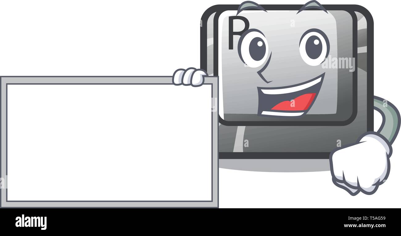 With board R button installed on cartoon keyboard Stock Vector Image ...