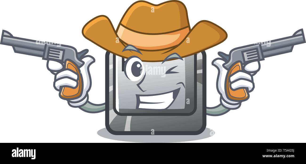 Cowboy R button installed on cartoon keyboard Stock Vector Image & Art ...