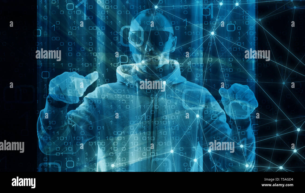 Dangerous computer espionage abstract shapes binary numbers Stock Photo ...
