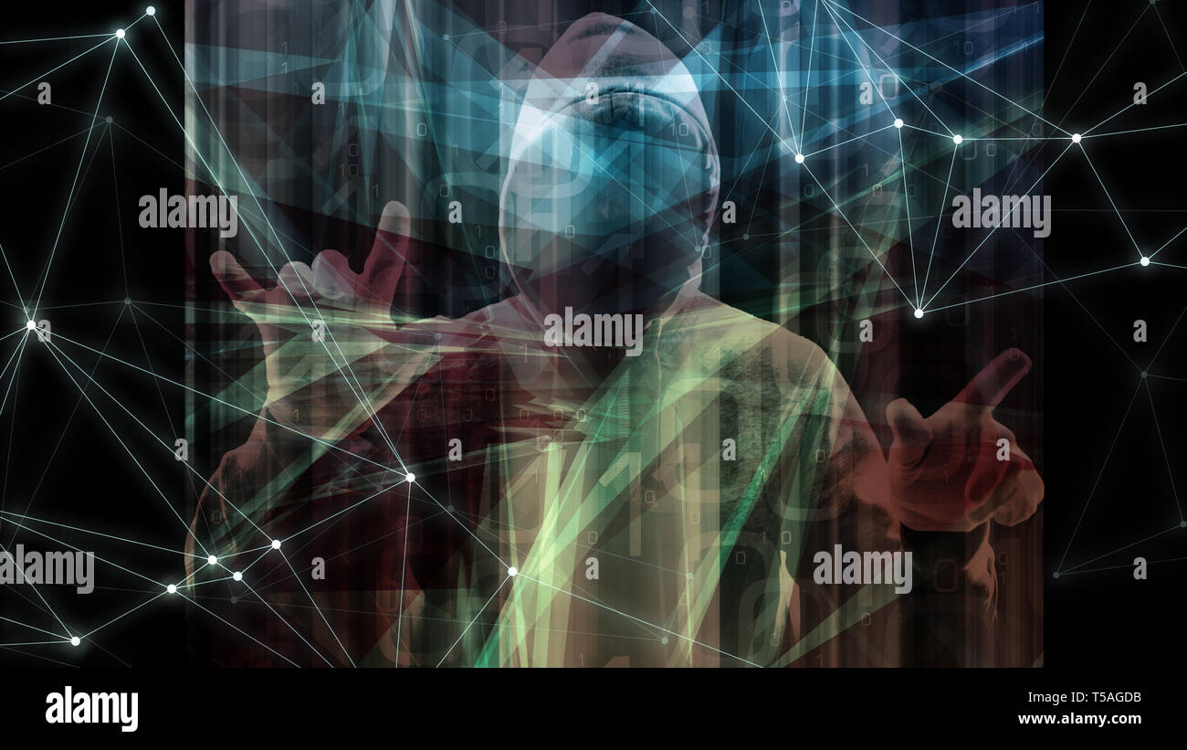 Computer bots cyber attack using infected by trojan virus ...