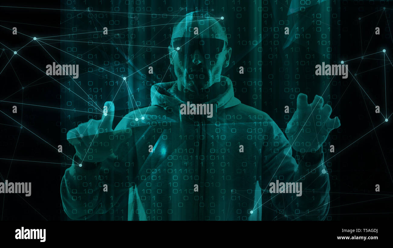 Computer infected by trojan virus computer software symbol, cyber crime ...