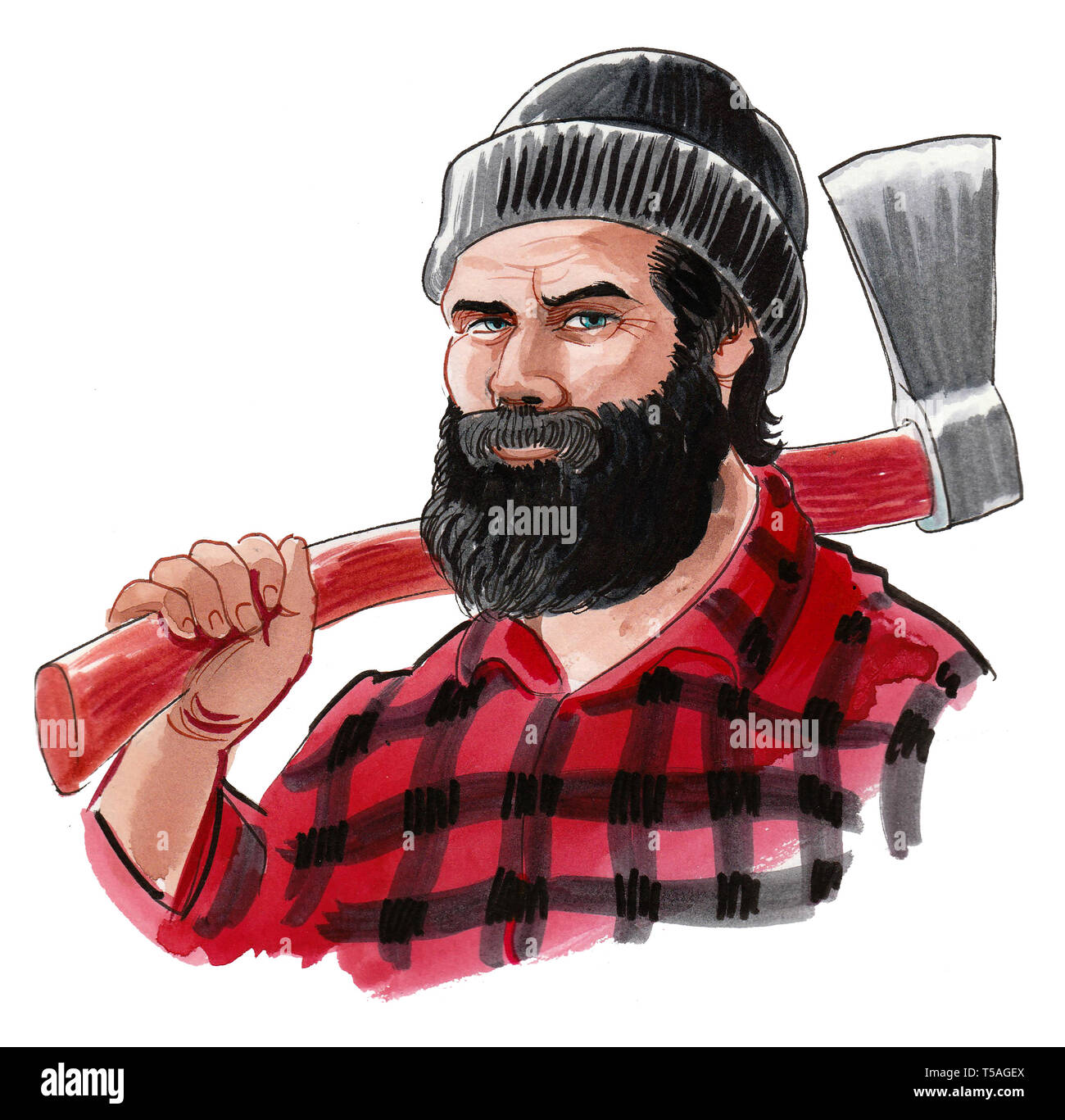 Bearded canadian logger ax hi-res stock photography and images - Alamy