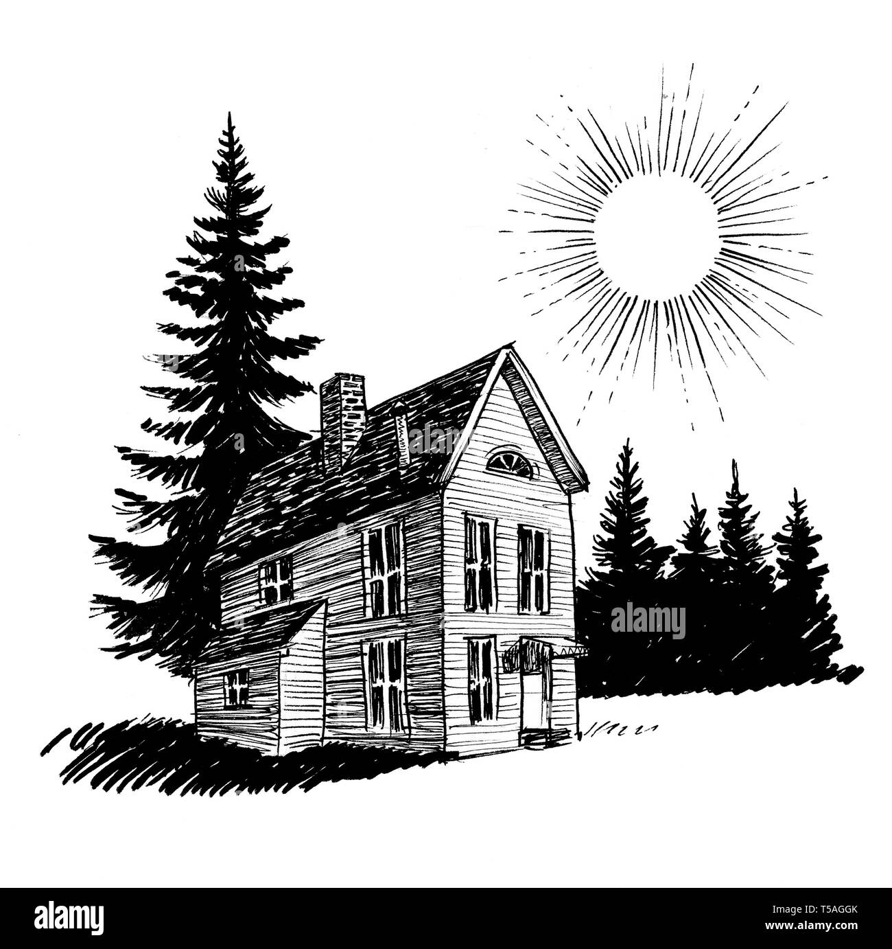 Old cabin house in Cut Out Stock Images & Pictures - Alamy