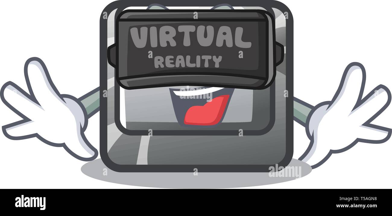 Virtual reality button S on a computer cartoon Stock Vector Image & Art ...