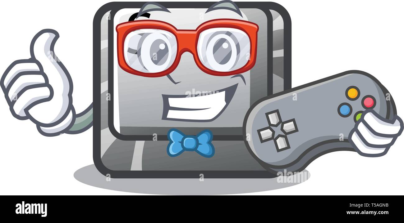 Gamer button S on a computer cartoon Stock Vector Image & Art - Alamy
