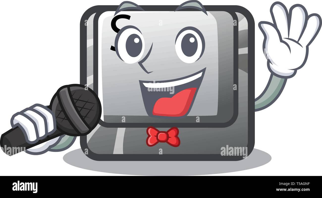 Singing button S on a computer cartoon Stock Vector Image & Art - Alamy