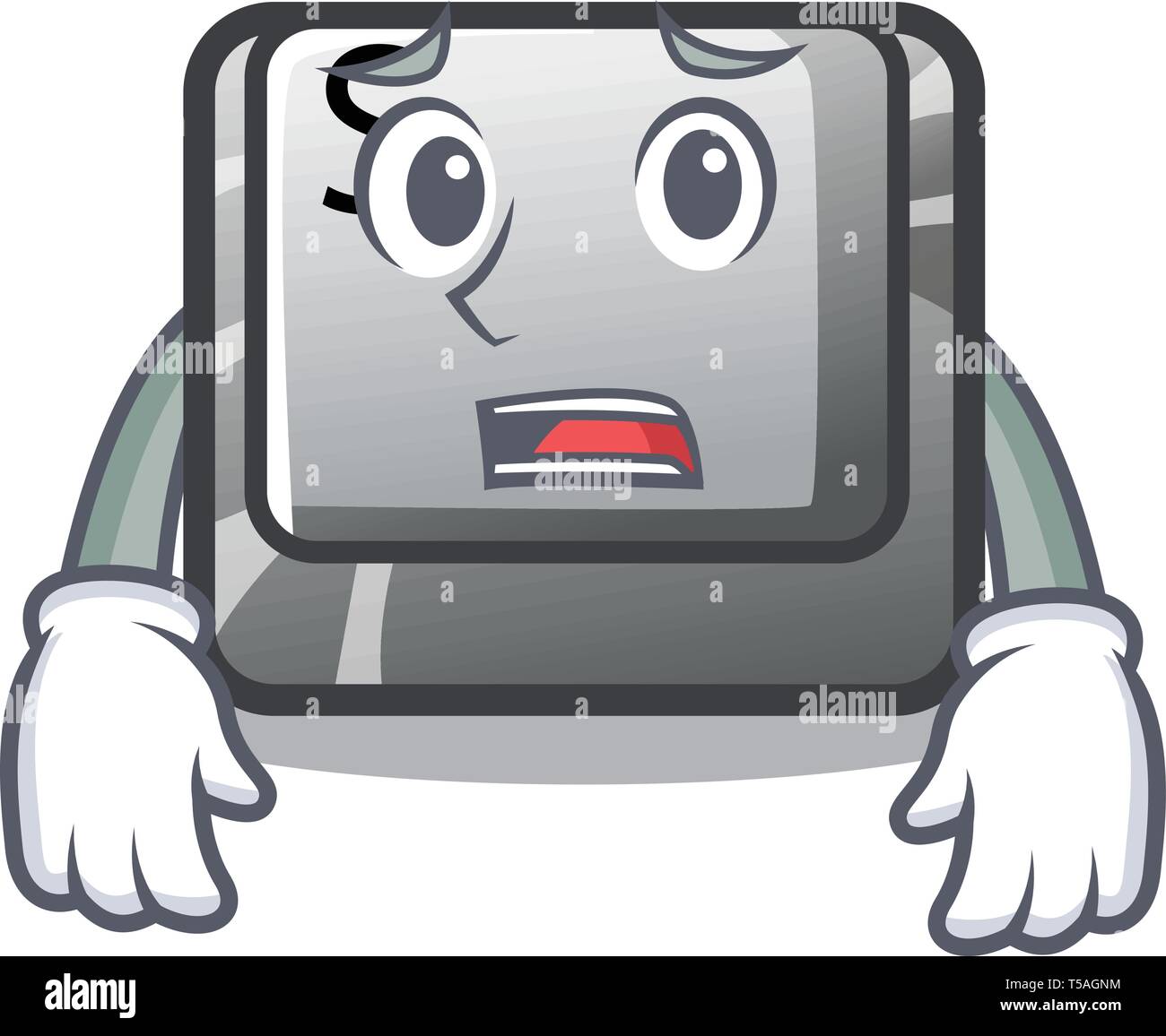Afraid button S on a computer cartoon Stock Vector Image & Art - Alamy