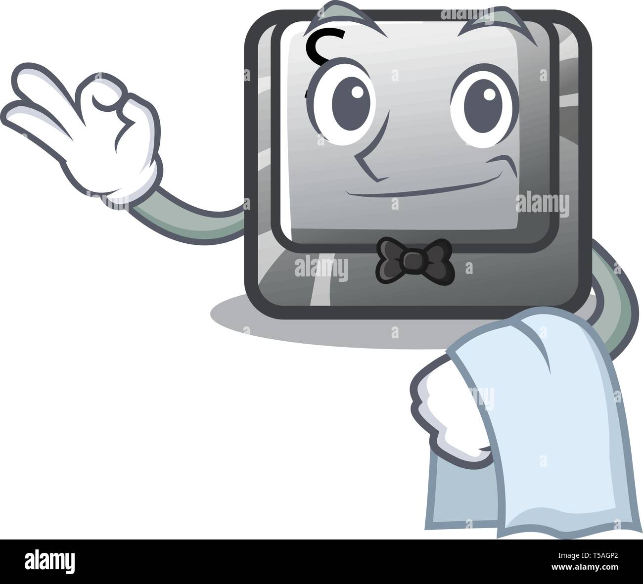 Waiter button S on a computer cartoon Stock Vector Image & Art - Alamy