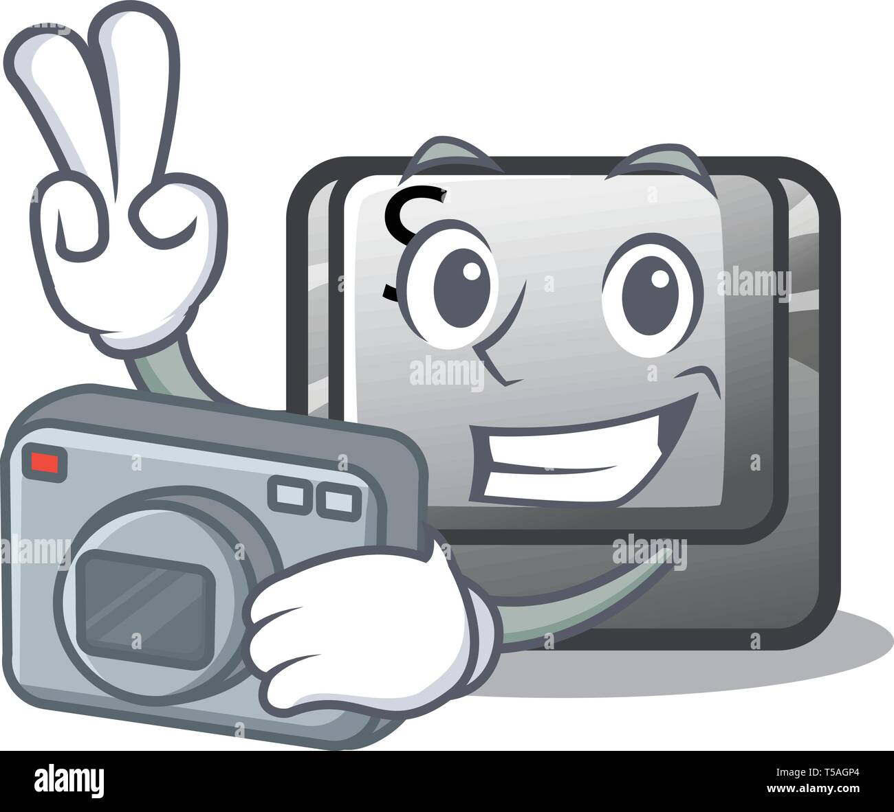 Photographer button S on a computer cartoon Stock Vector Image & Art ...