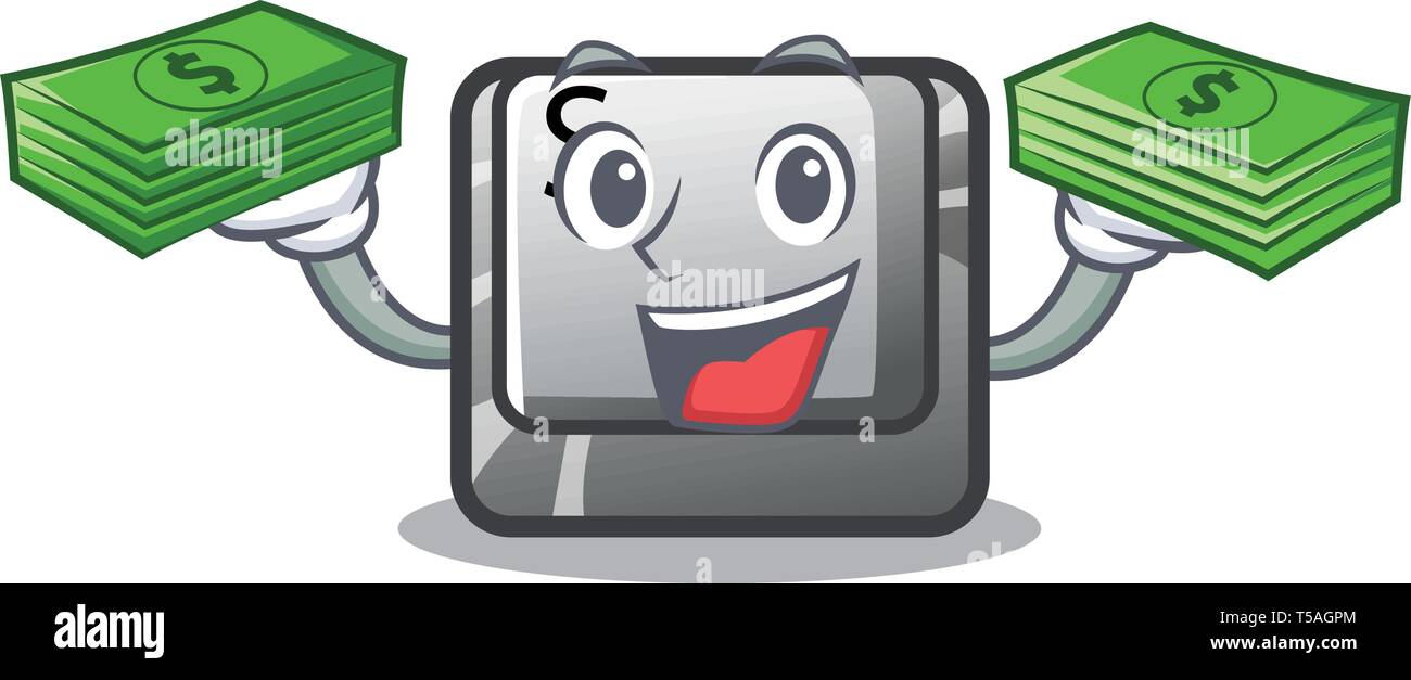 With money bag button S on a computer cartoon Stock Vector Image & Art ...