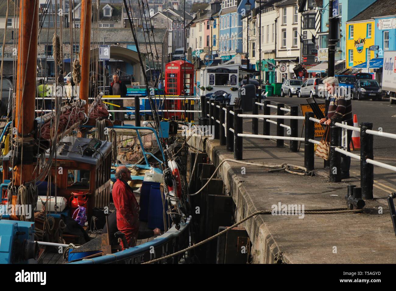 Busy working fishing harbour of brixham hi-res stock photography and ...