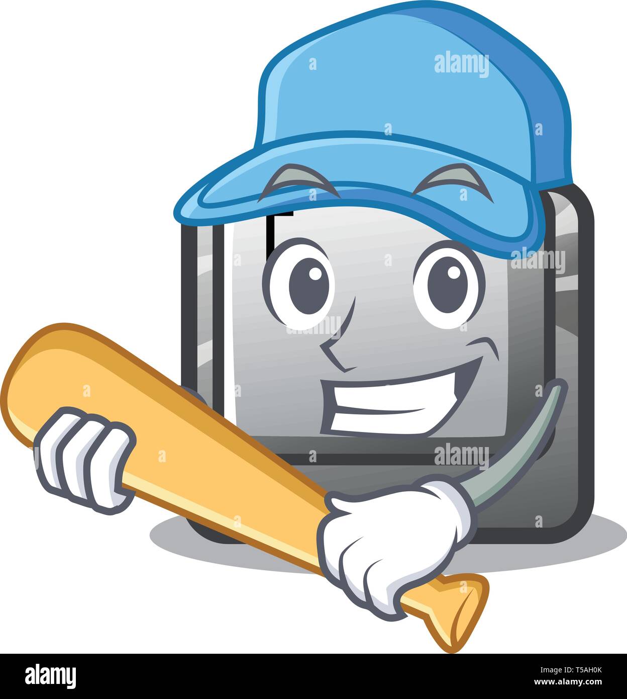 Playing baseball button T isolated in the cartoon Stock Vector Image ...