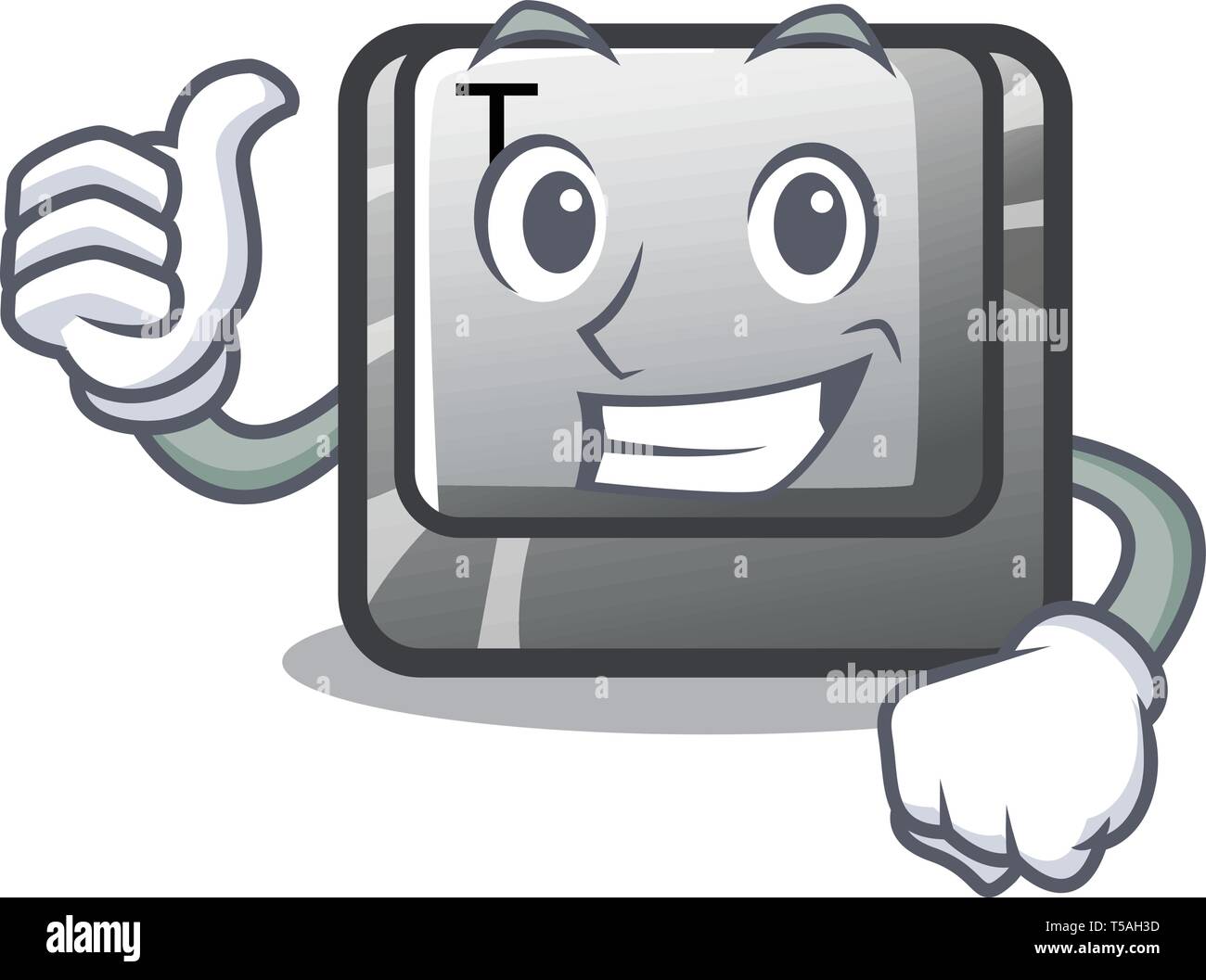Thumbs up T button installed on character computer Stock Vector Image ...