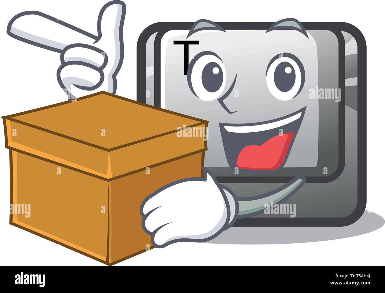 With box T button installed on character computer Stock Vector Image ...