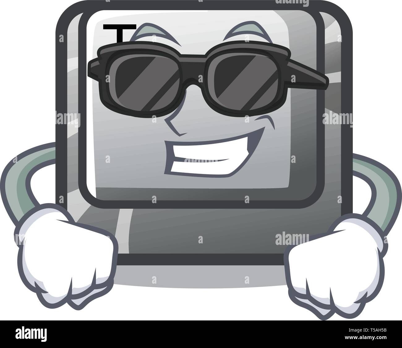 Super cool T button installed on character computer Stock Vector Image ...