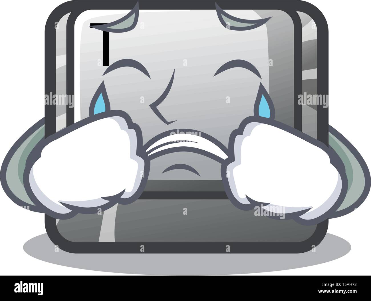 Crying button T in the keyboard cartoon Stock Vector Image & Art - Alamy