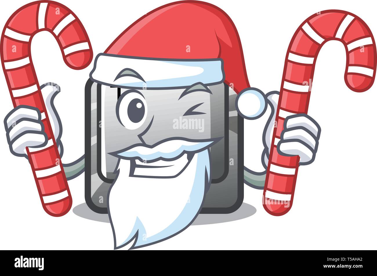 Santa with candy button T in the mascot shape Stock Vector Image & Art ...