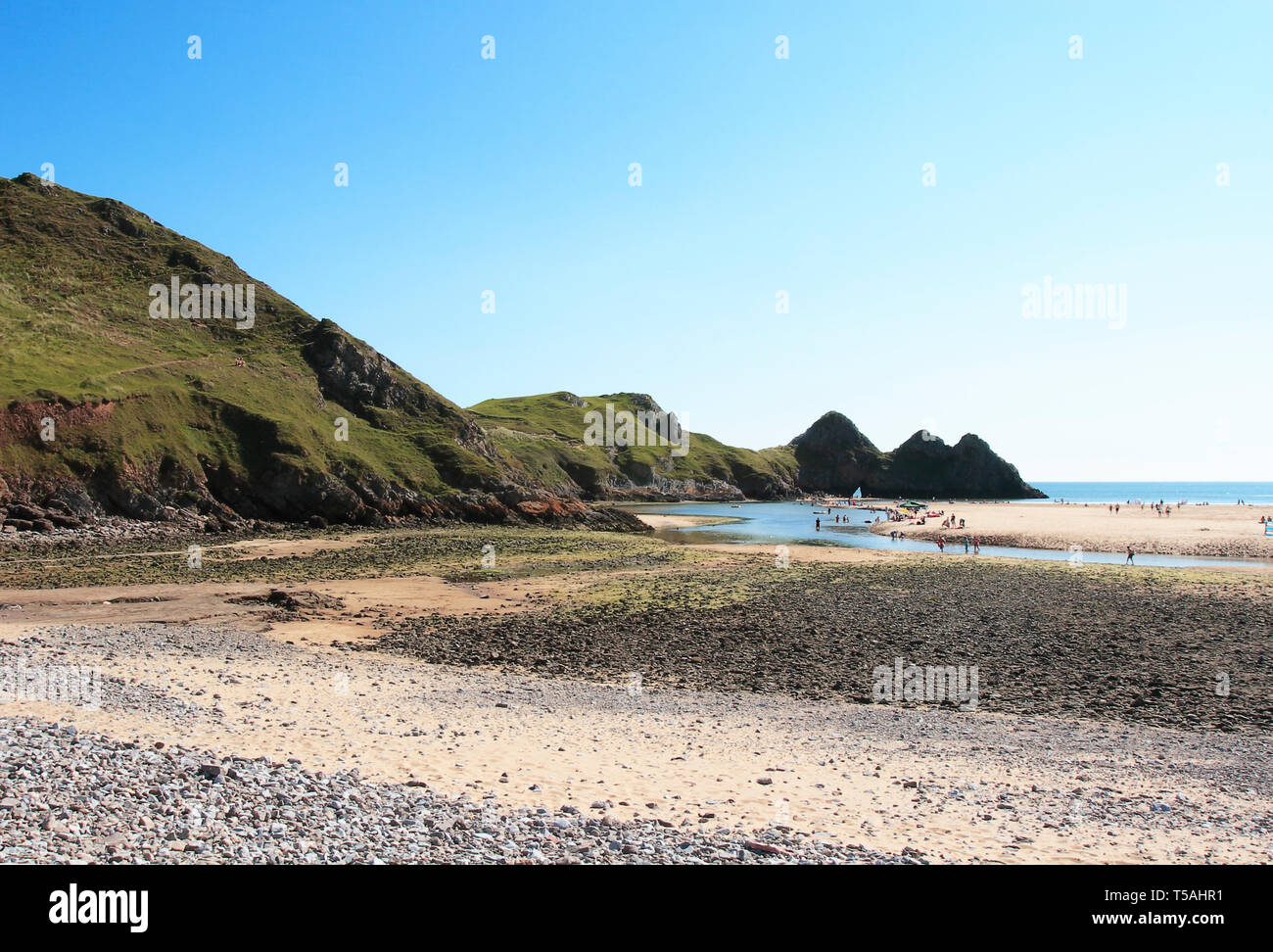 Three Cliffs Bay Stock Photo - Alamy