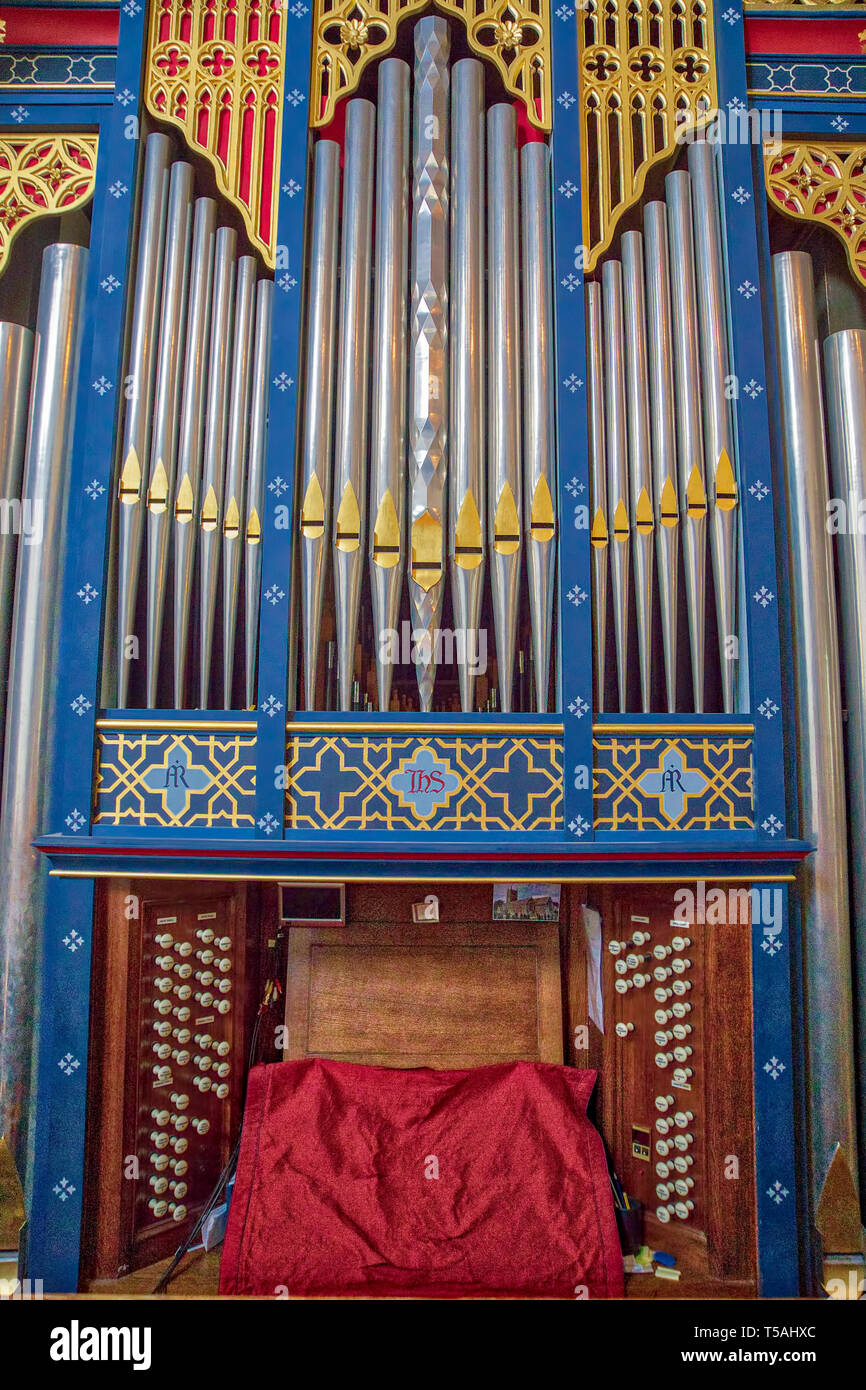 Chancel organ pipes of Chelmsford Cathedral, Chelmsford, Essex, UK ...