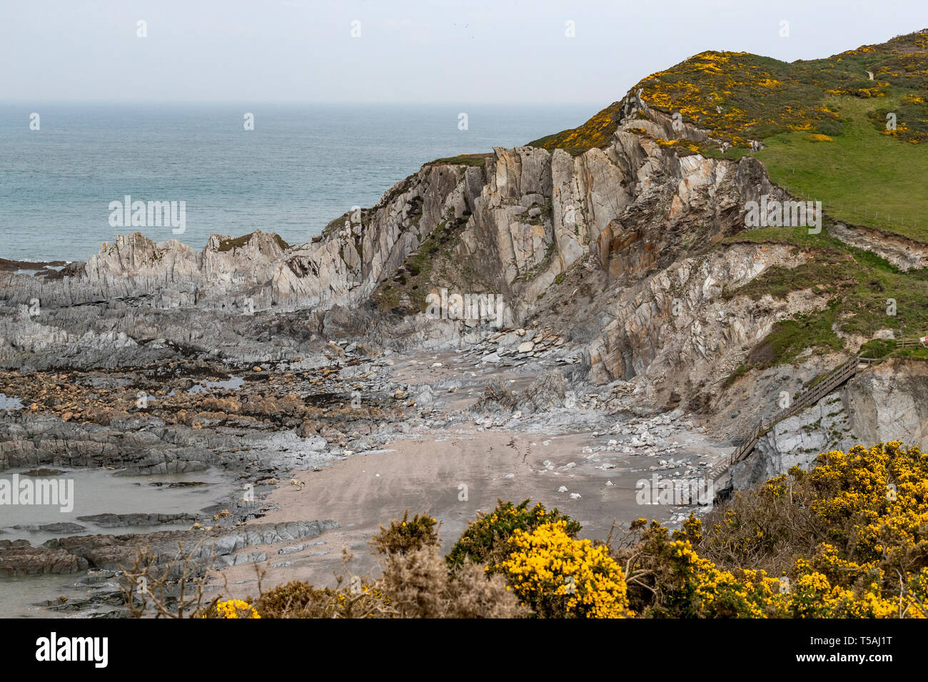 Secluded Rockham Beach at North Morte, Woolacombe, Devon Stock Photo ...