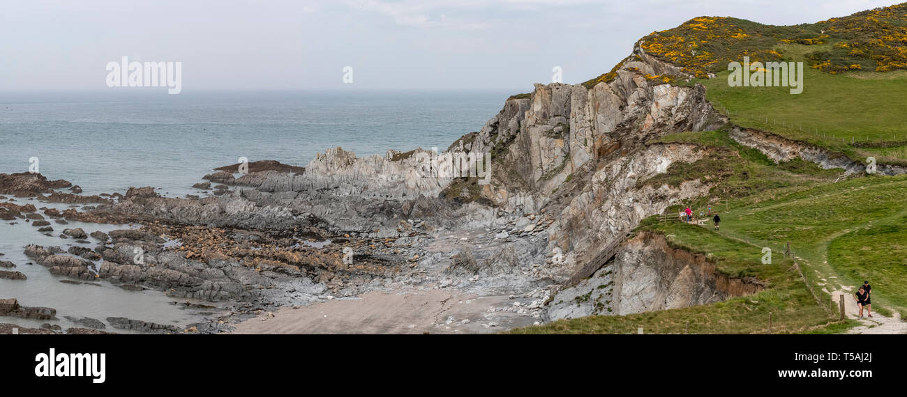 Secluded Rockham Beach at North Morte, Woolacombe, Devon Stock Photo ...