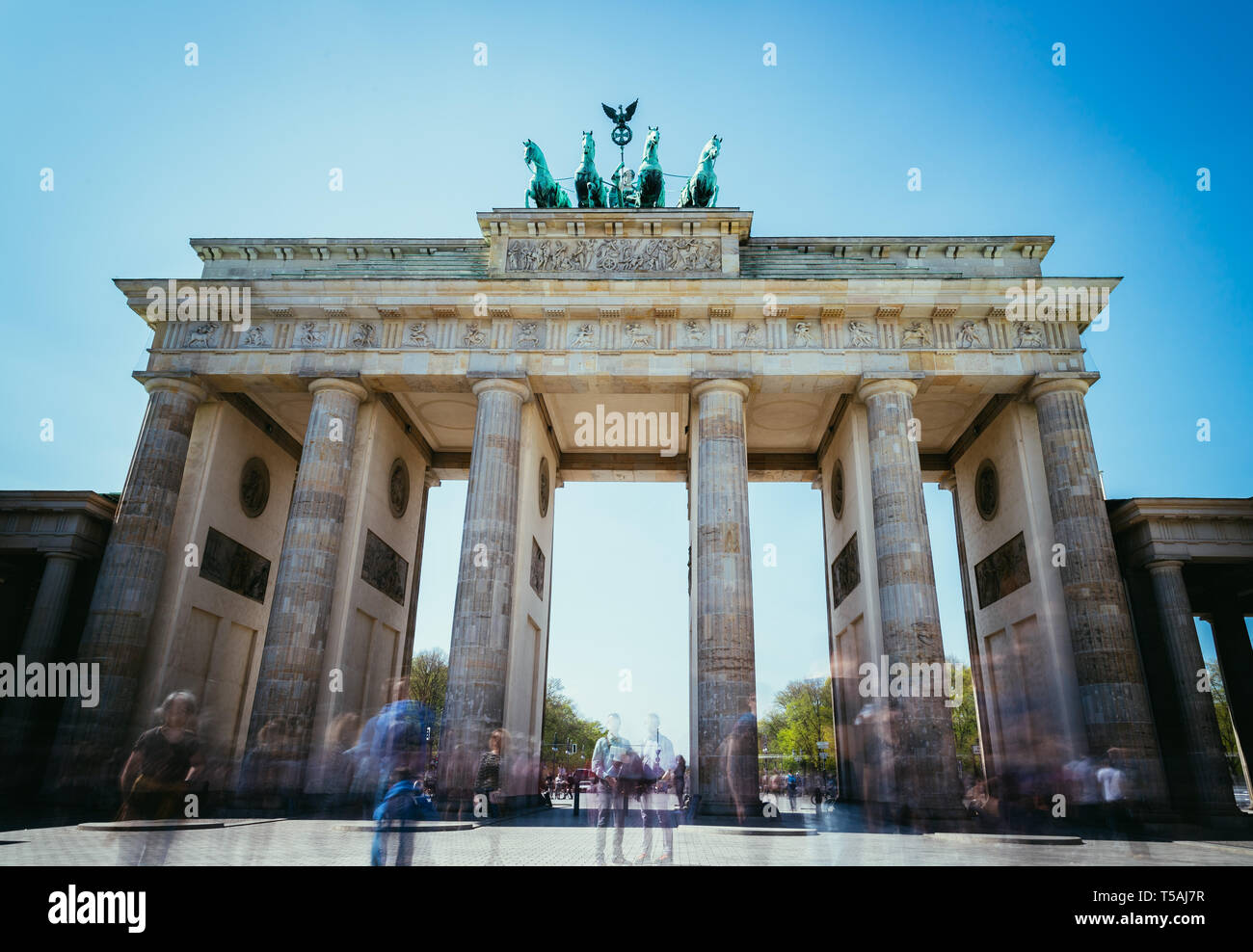 Front picture of the Brandenburger Gate in Berlin, Germany in summer ...