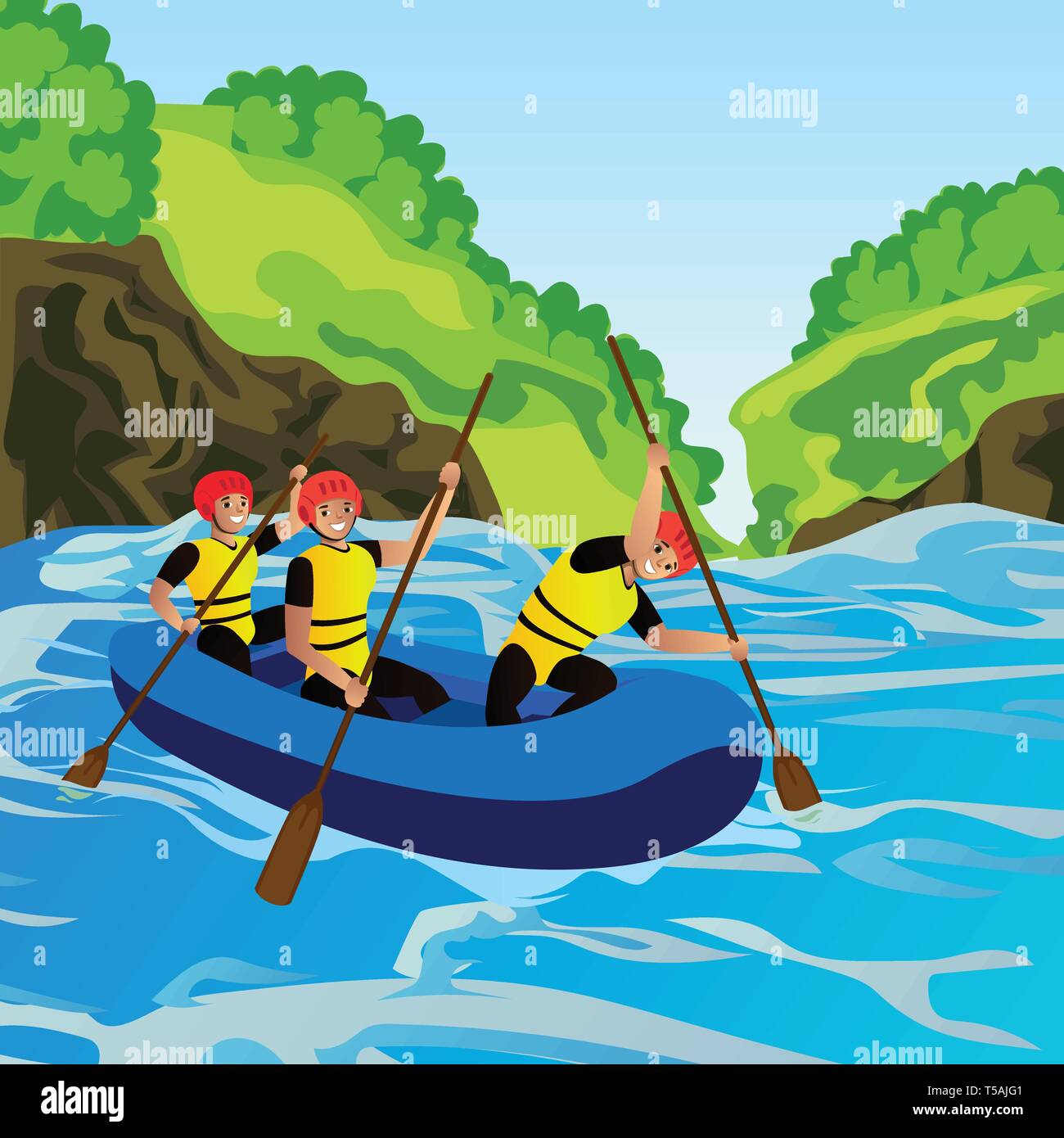 Ilustracao De Rafting