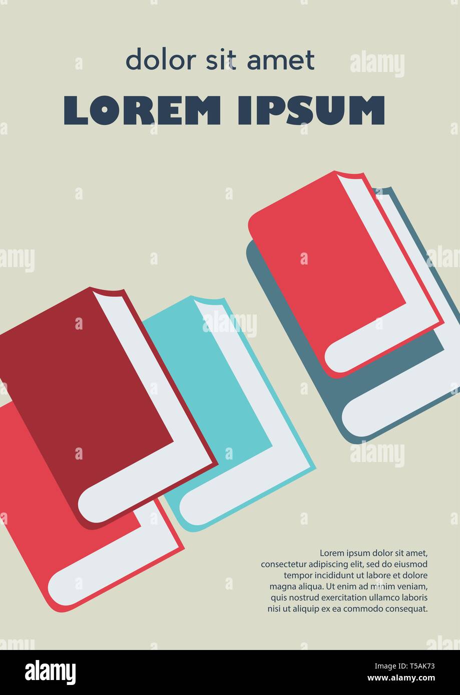 Book and bookstore. Vector poster, cover and flyer.Simple abstract ...