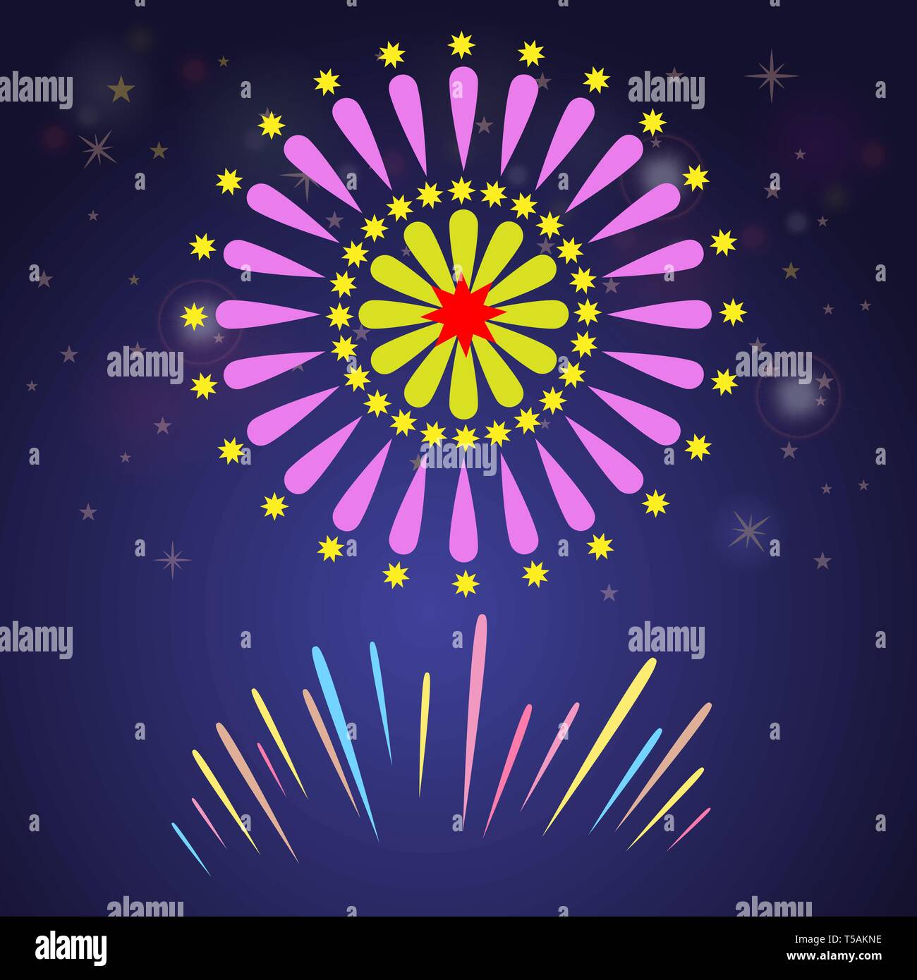 Colorful fireworks for celebration concept design. Firetracker for ...