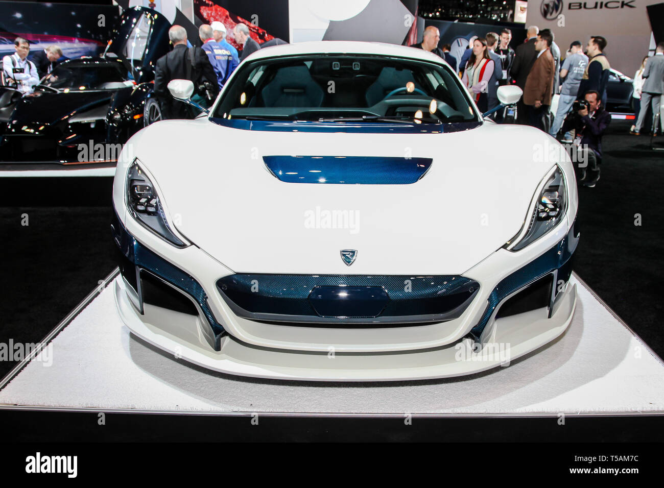 Rimac Concept Two at the New York International Auto Show 2019, at the ...