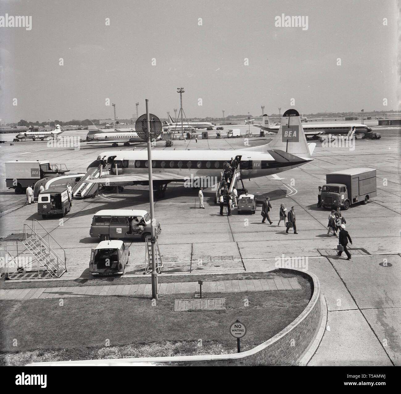 1960, historical, a BEA aircraft at London Airport (Heathrow) with ...