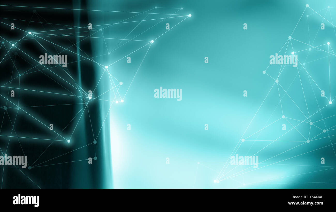 Neural network algorithm graphic backgrounds, random dots background with lines connections ...