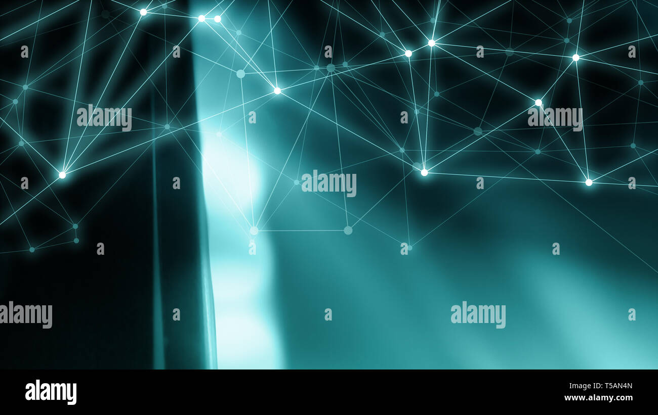 Modern technology transformation connected triangles shapes lines Stock ...