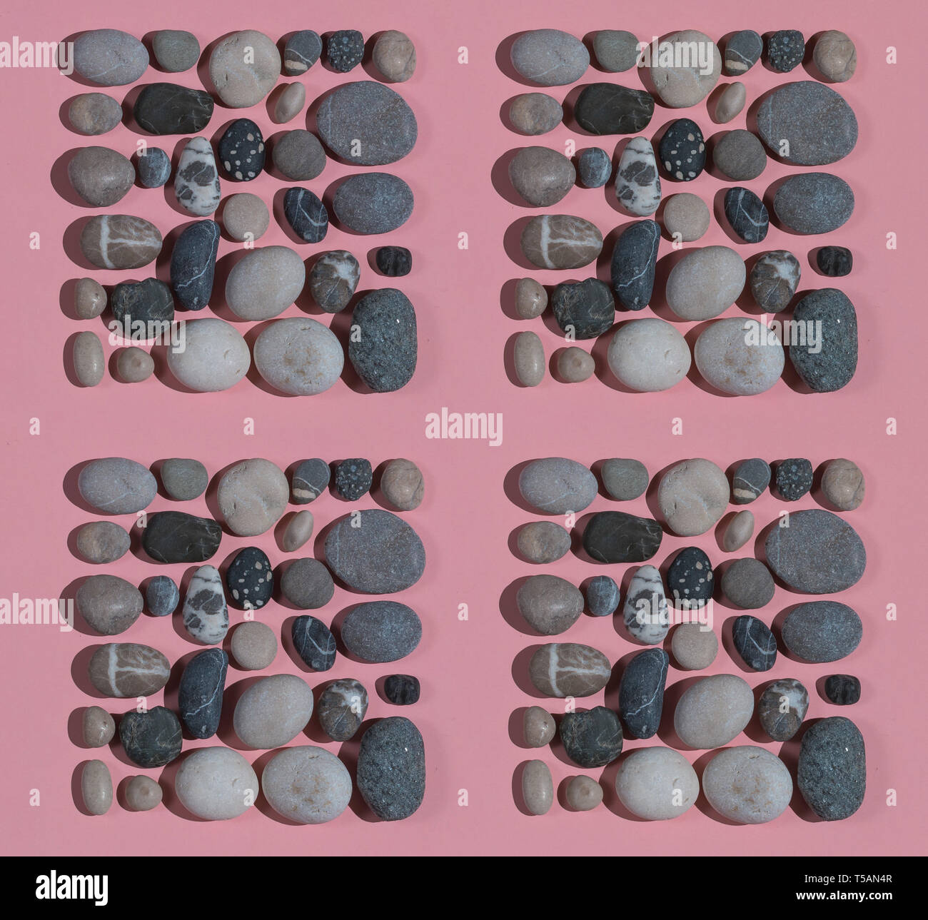 four squares from stones . top view photo. geometry concept. unusual ...