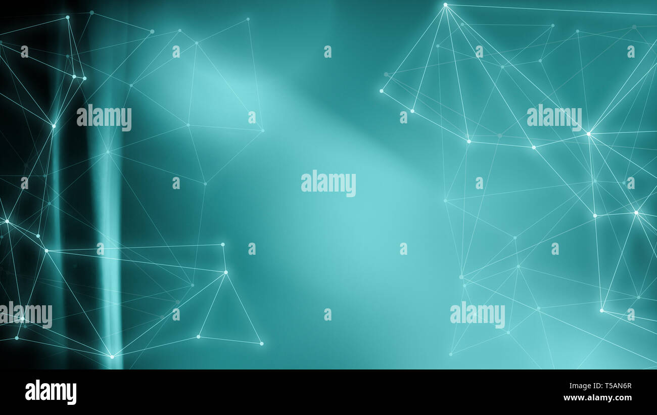 Digital experiment layout, many circles dots and lines connected ...