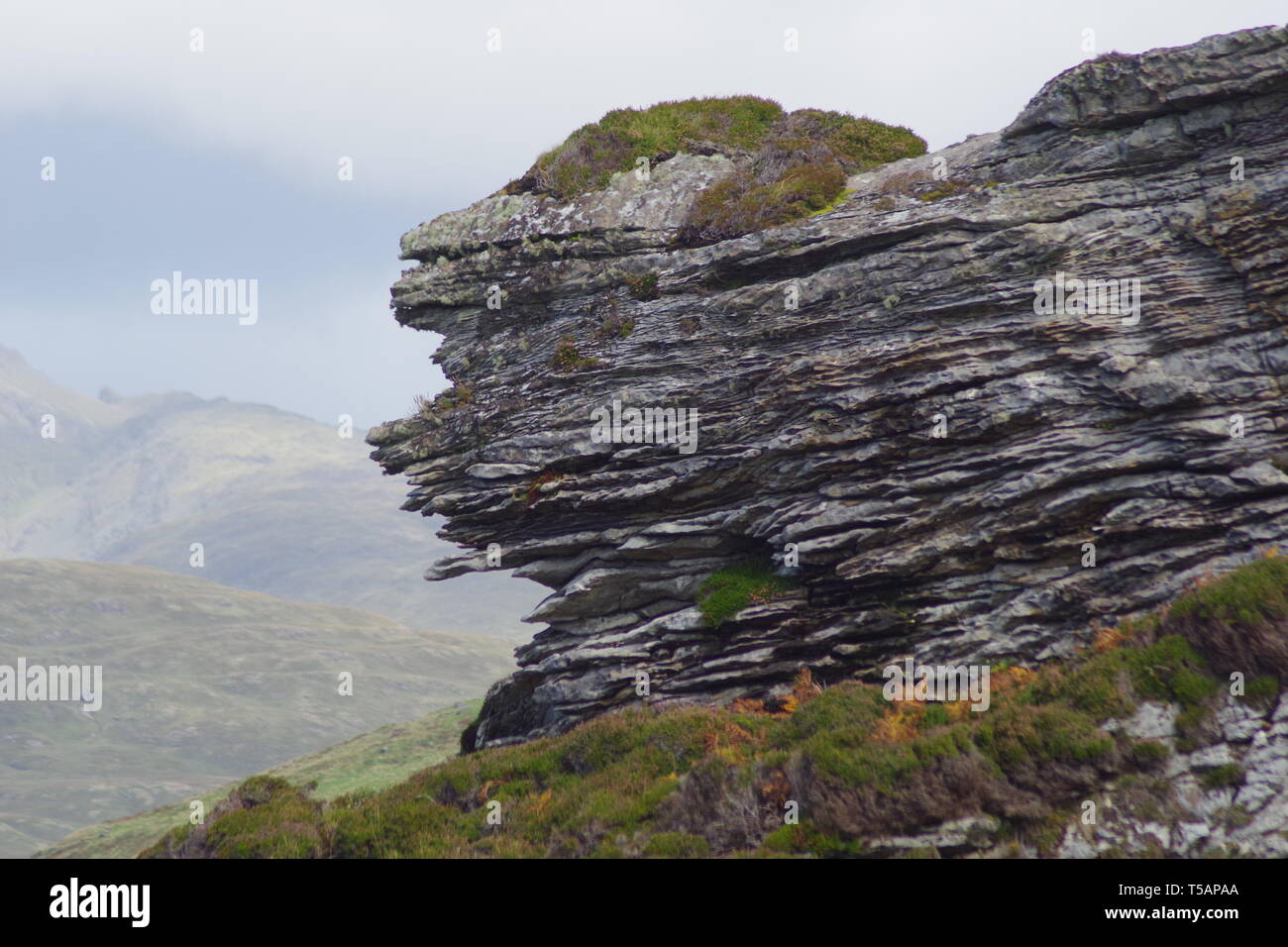 Grey Limestone Cliff on the Coast at Elgol. Isle of Skye, Scotland, UK ...