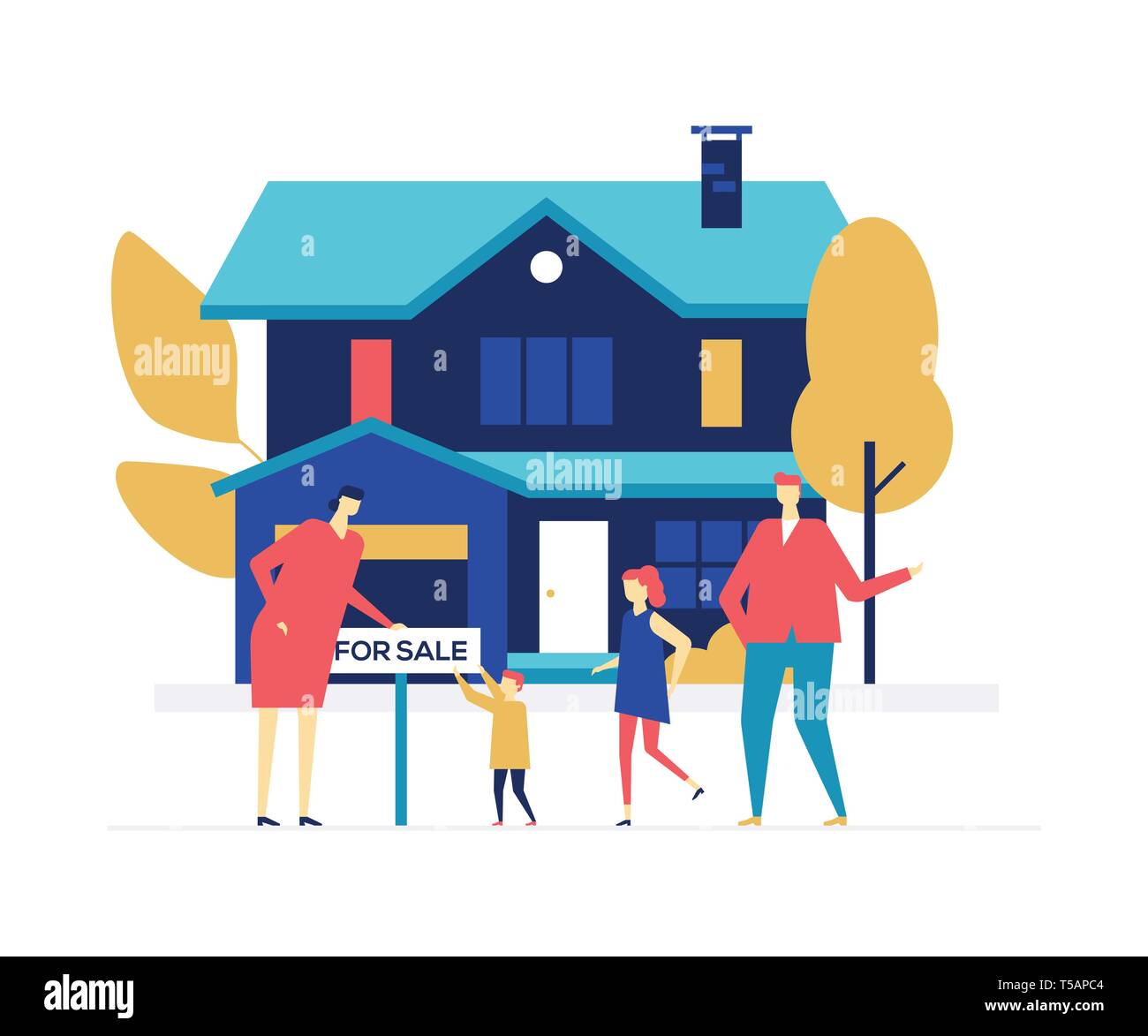 Real estate agency - colorful flat design style illustration Stock ...