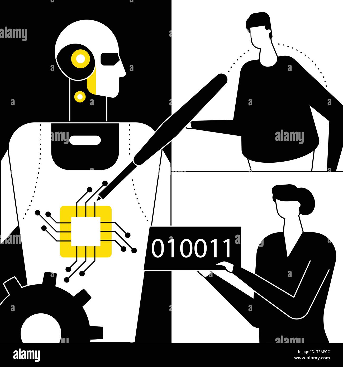 Work artificial intelligence illustration Stock Vector Images - Alamy