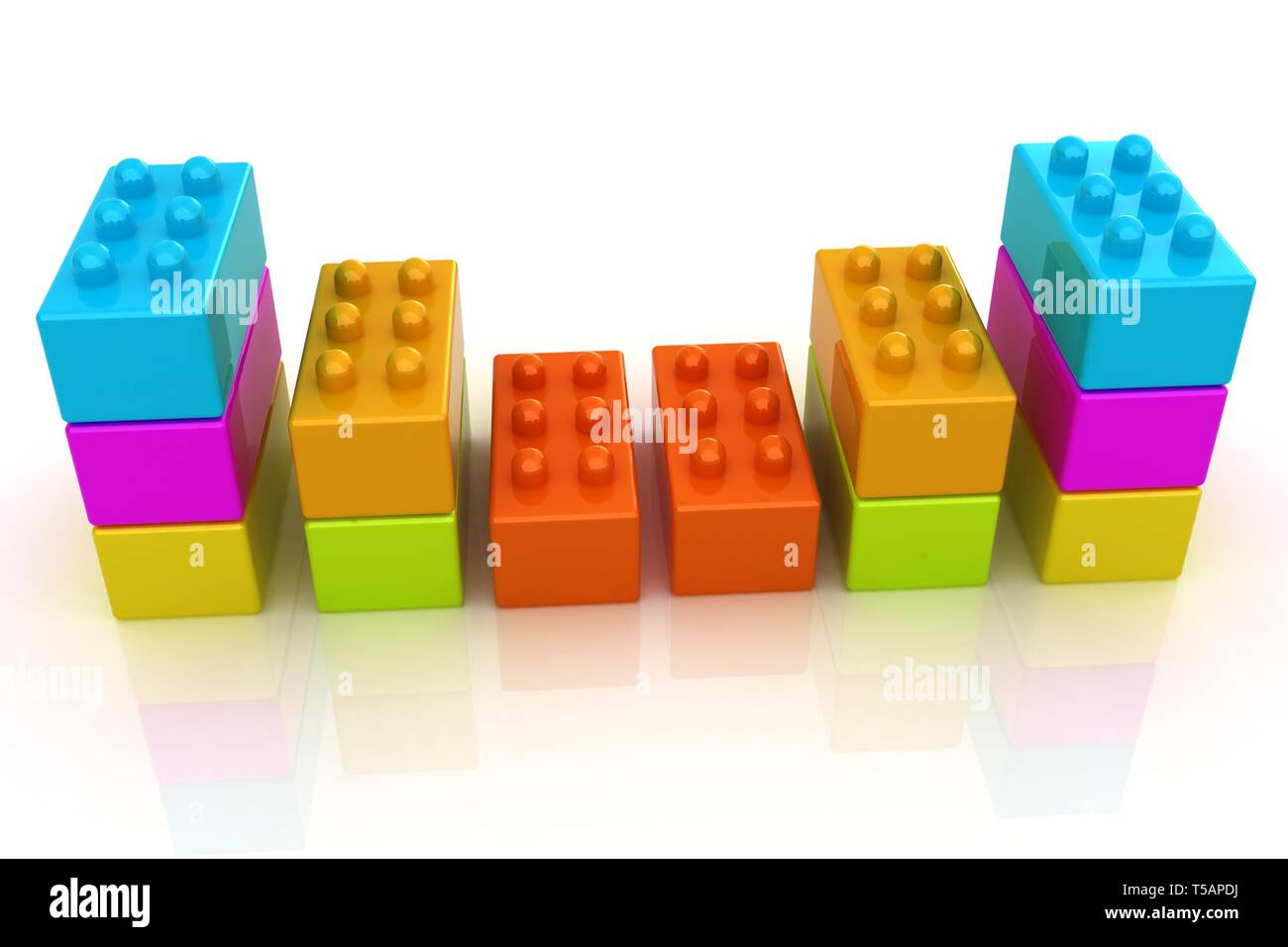 Building blocks efficiency concept on white Stock Photo - Alamy