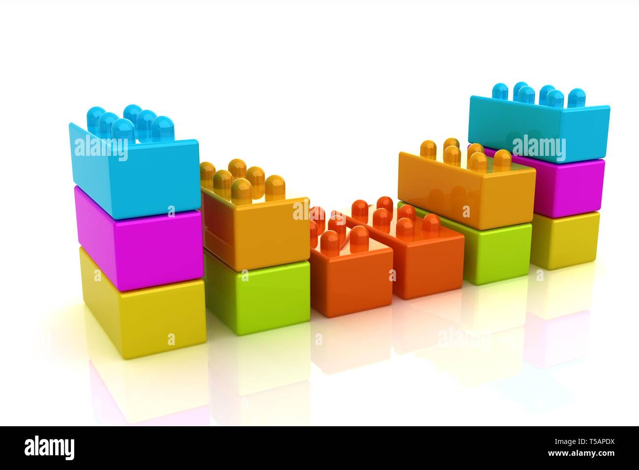 Building blocks efficiency concept on white Stock Photo - Alamy