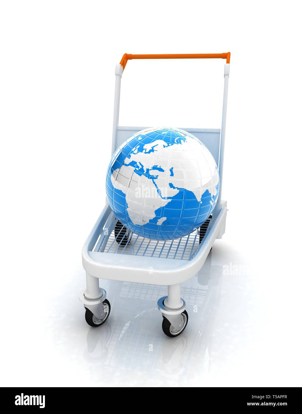 Trolley for luggage at the airport and earth. International tourism ...