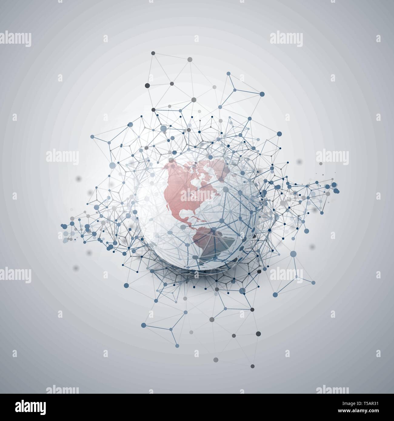 Cloud Computing and Global Networks Concept Design with Earth Globe ...