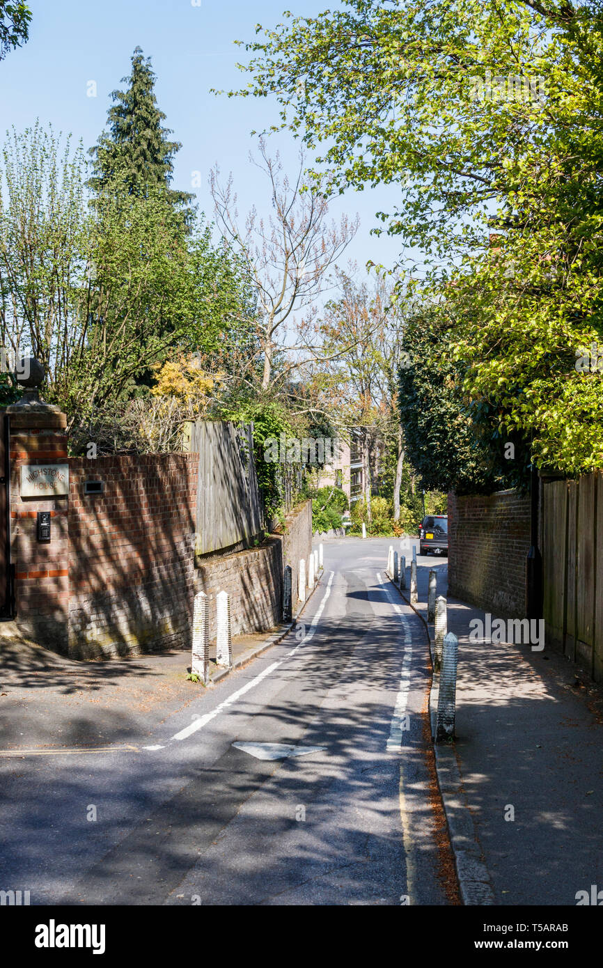 The narrow section of Jackson's Lane, Highgate, London, UK Stock Photo ...