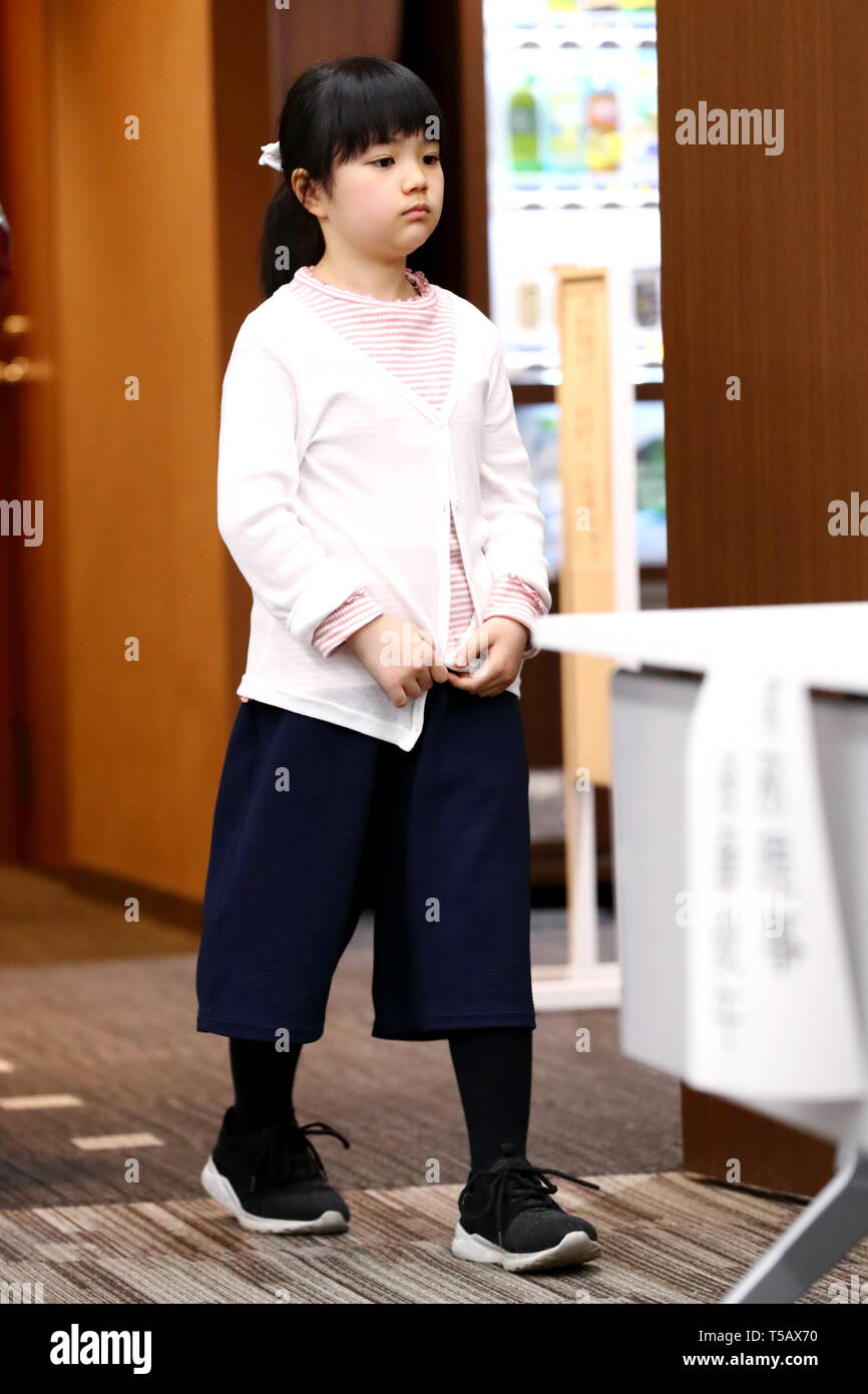 10-year-old Sumire Nakamura attends a press conference following her ...
