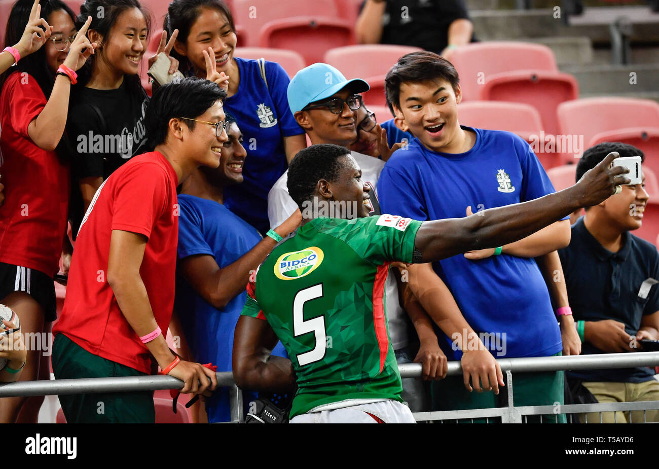 Singapore, Singapore. 14th Apr, 2019. Kenya's Vincent Onyala takes a ...